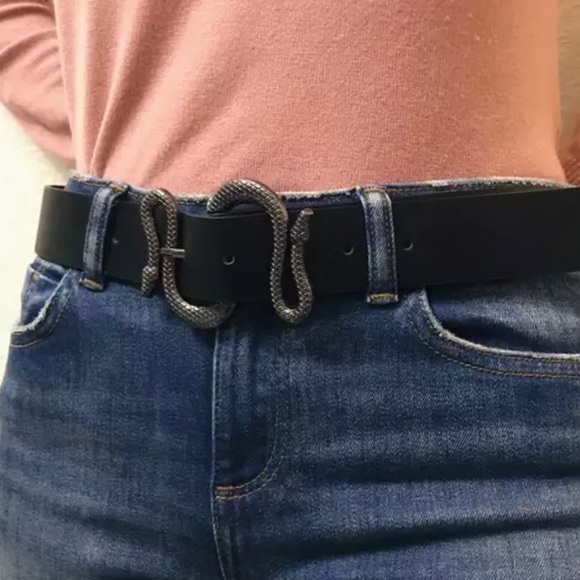 Accessories | Serpent Snake Buckle Vegan Leather Belt | Poshmark